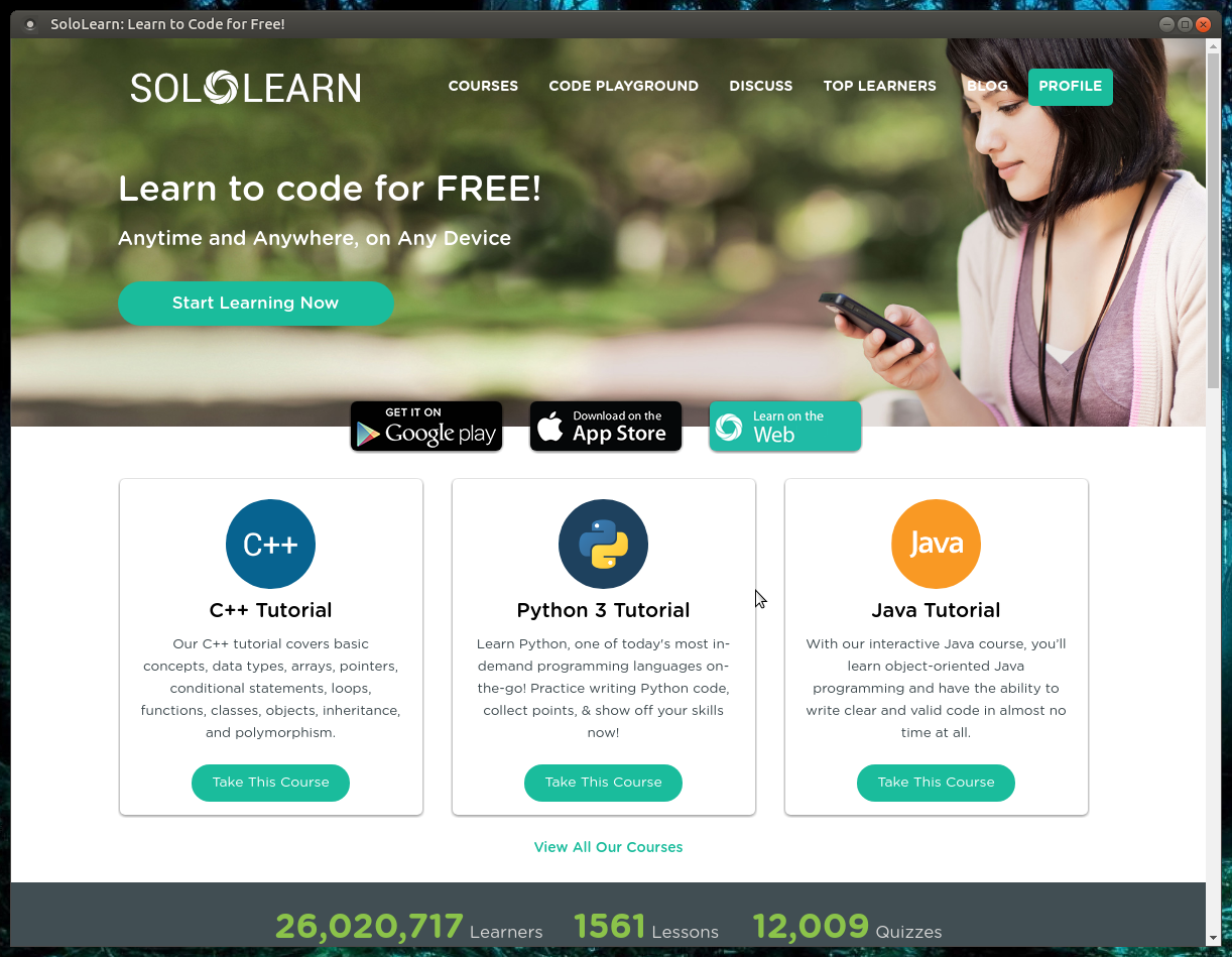 Install Sololearn on Linux | Snap Store