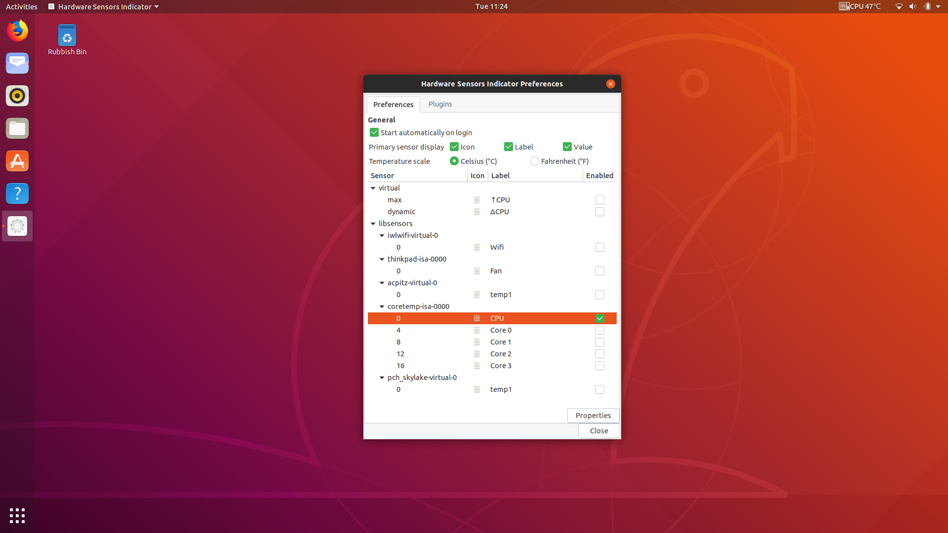 Install Hardware Sensors Indicator on Linux | Snap Store