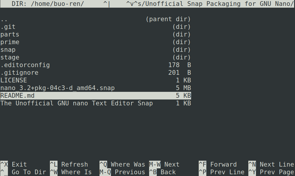 Install (UNOFFICIAL) nano (Strict Confinement) on Linux | Snap Store