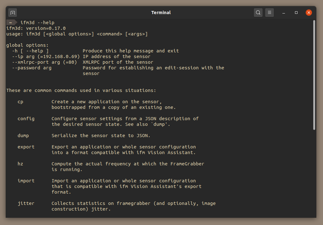 Install ifm3d on Ubuntu using the Snap Store | Snapcraft
