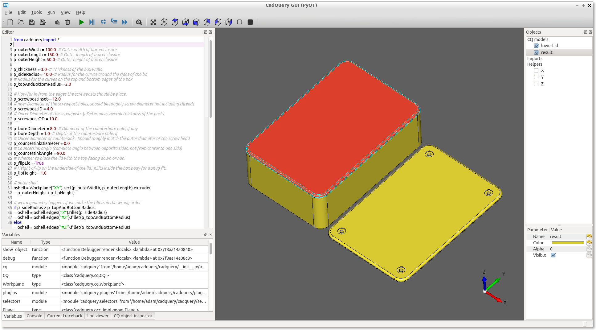 Install cadquery-editor on Linux | Snap Store