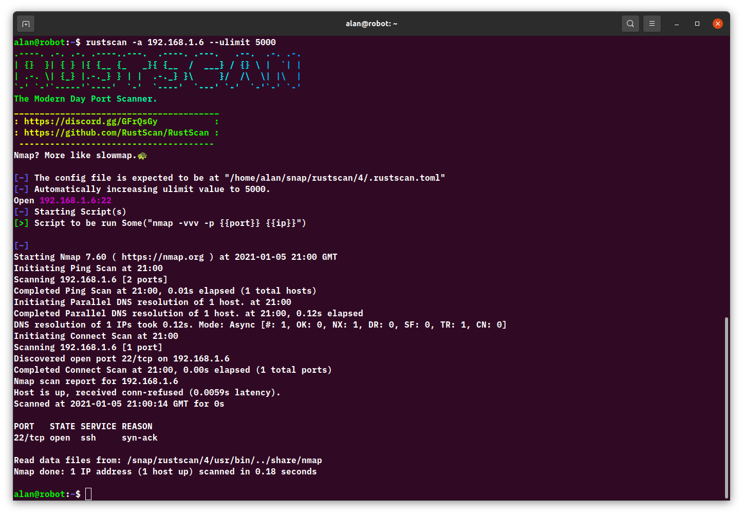 Install RustScan on Linux | Snap Store