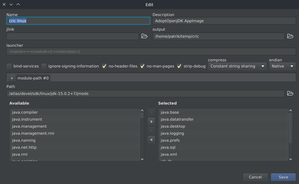 Install CRIC - Java Custom Runtime Image Creator on Linux | Snap Store