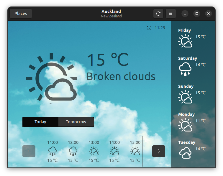 Install gnome-weather on Linux | Snap Store
