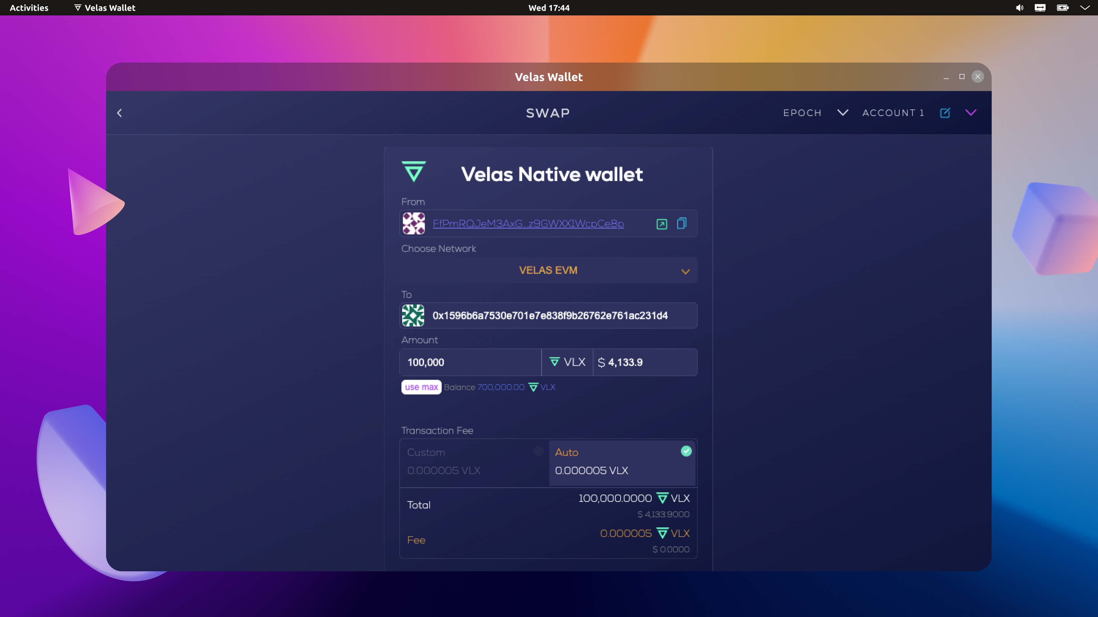 Install Velas Desktop Wallet on Linux | Snap Store