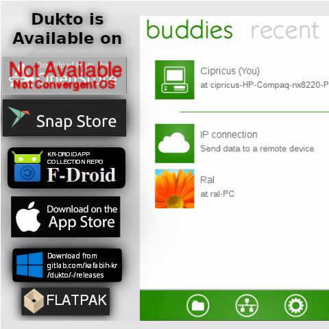 Install Dukto on Linux | Snap Store