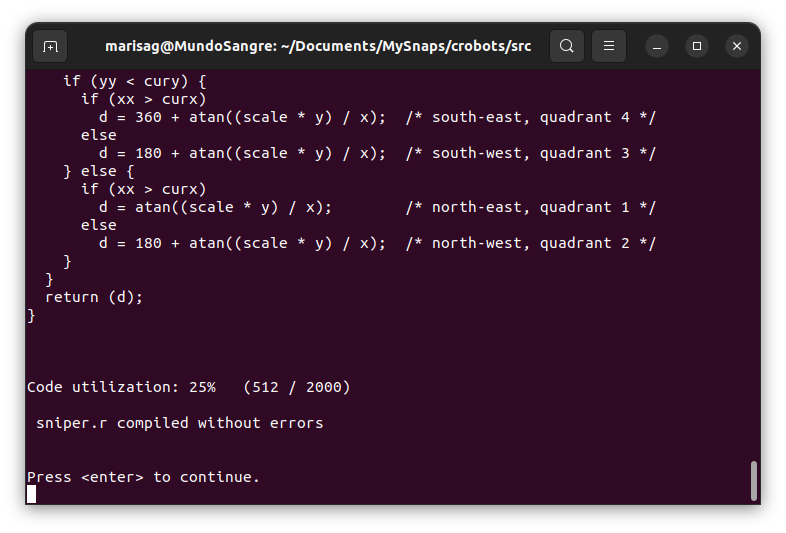 Install crobots on Linux | Snap Store