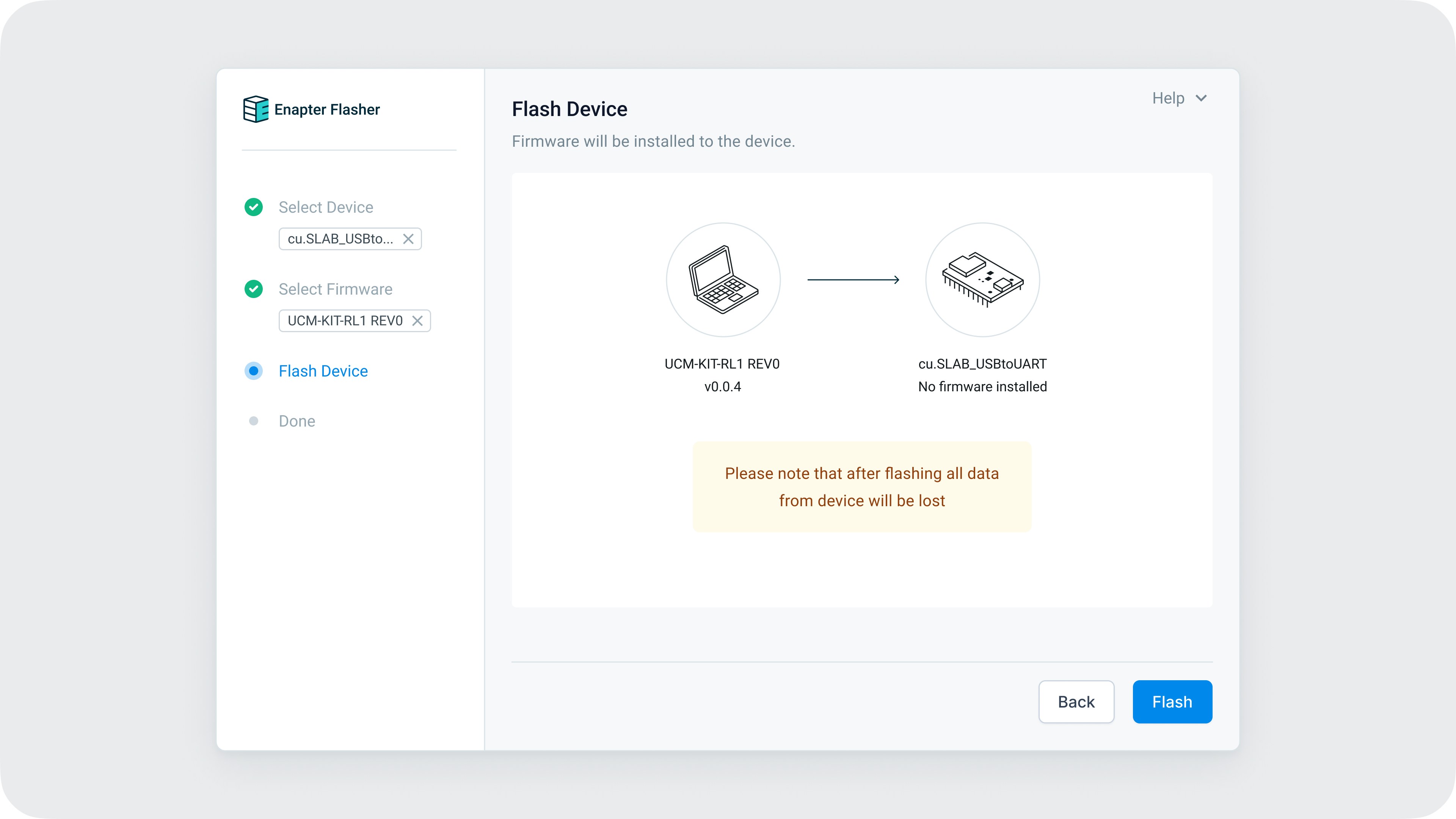 Install Enapter UCM Kit Flasher on Linux | Snap Store