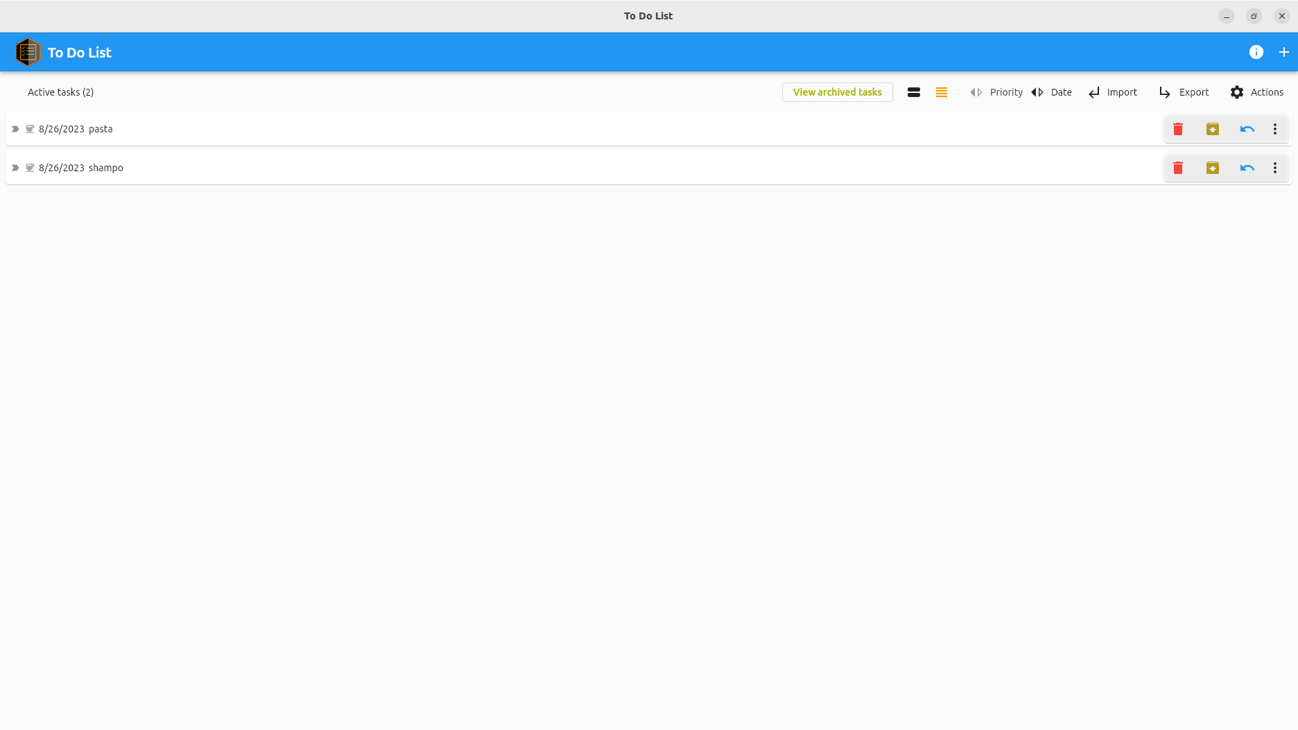 Install To Do List on Arch Linux using the Snap Store | Snapcraft