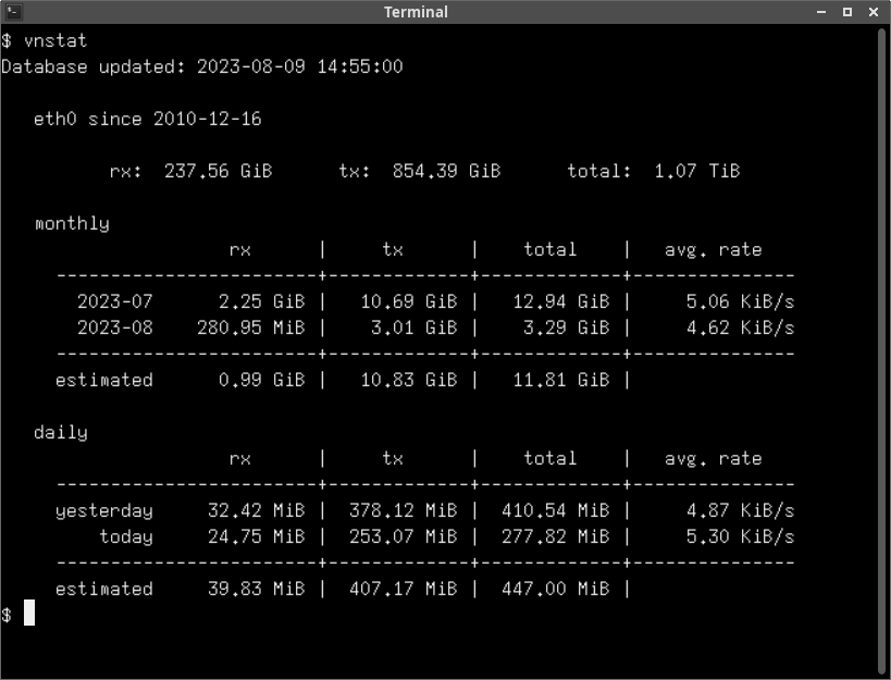 Install Vnstat On Linux Snap Store 