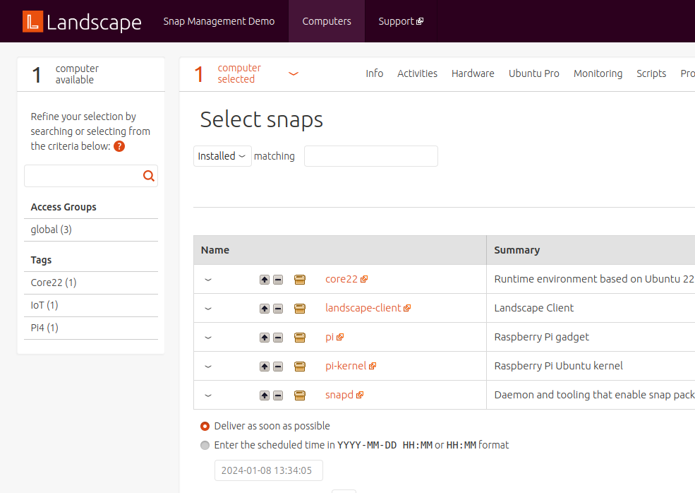 Install landscape-client on Linux | Snap Store