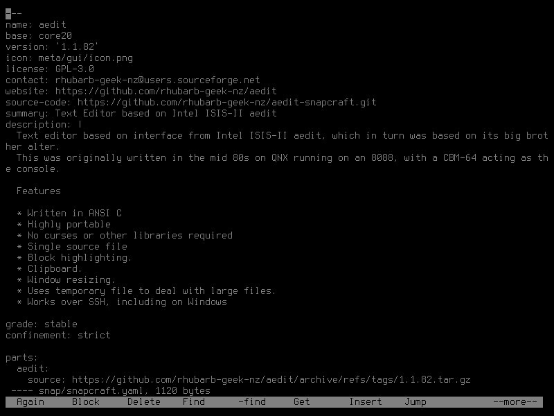 Install aedit on Arch Linux using the Snap Store | Snapcraft