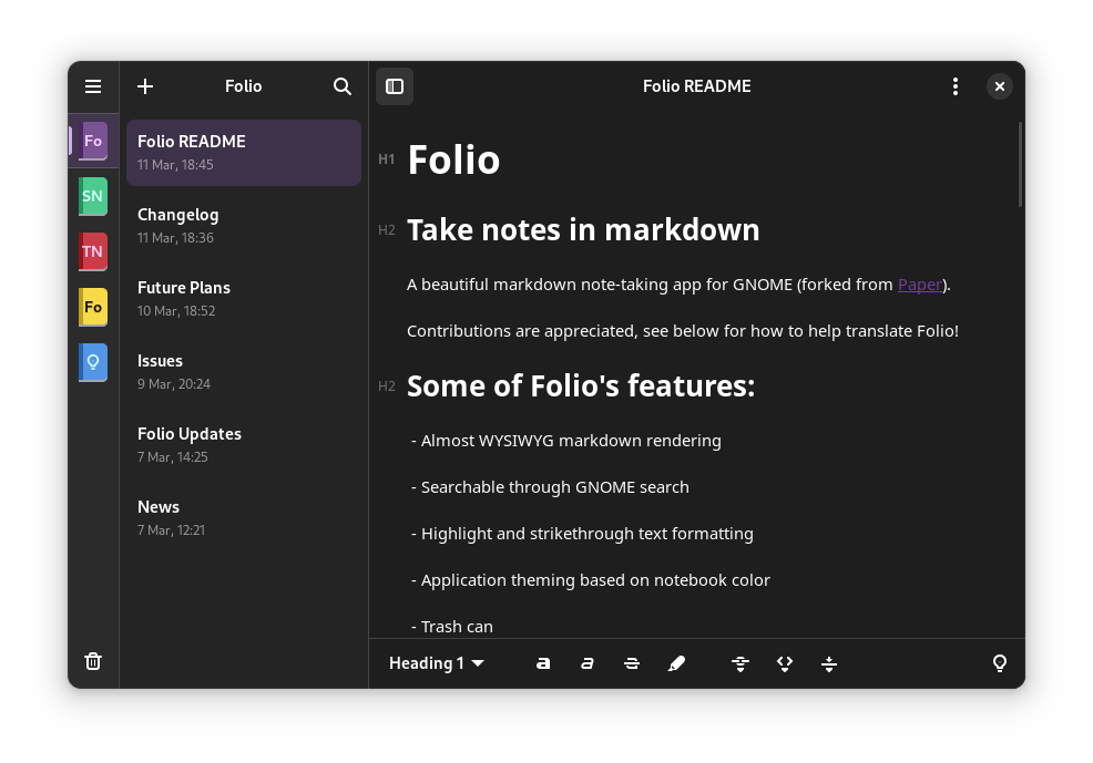 Install Folio on Arch Linux using the Snap Store | Snapcraft