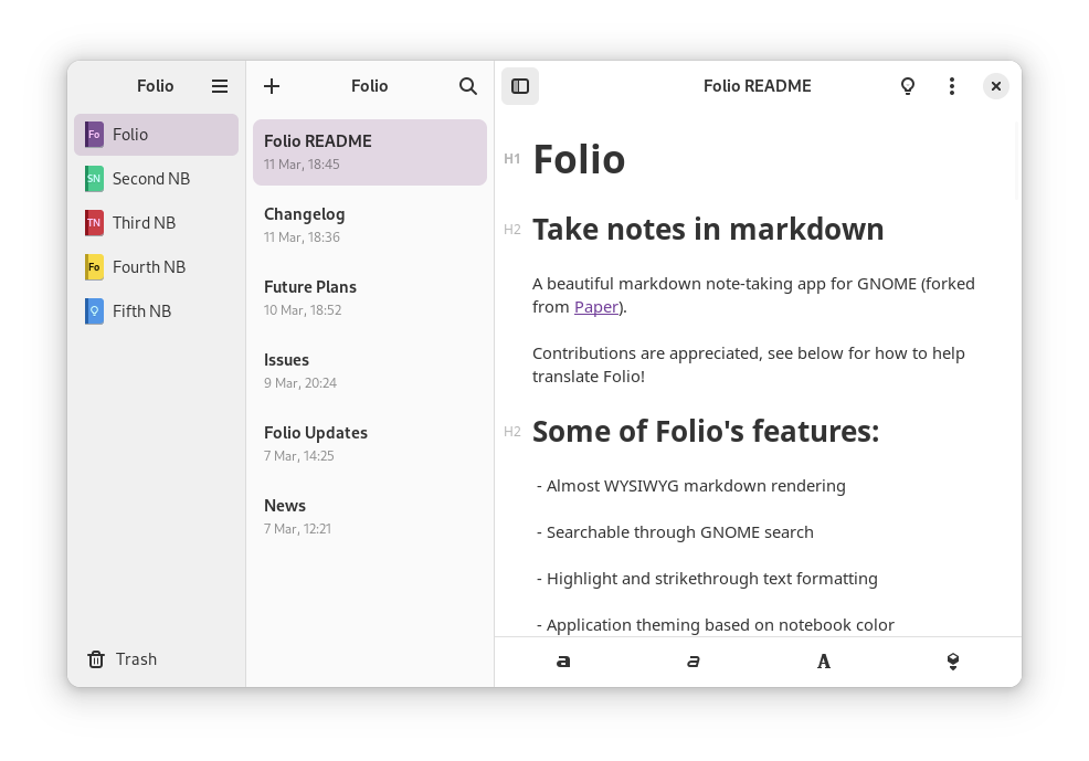 Install Folio on Linux | Snap Store