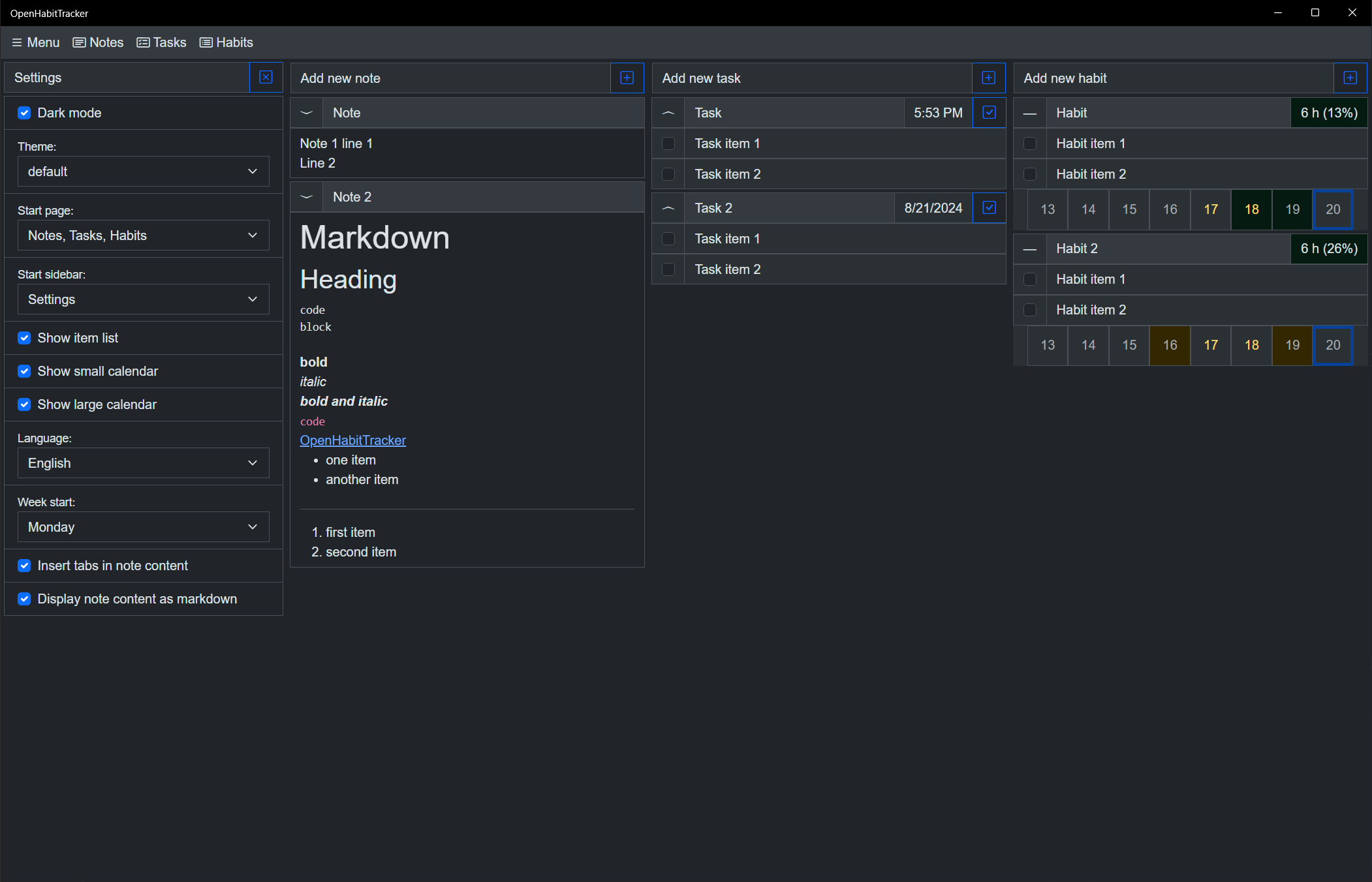 Install OpenHabitTracker on Linux | Snap Store