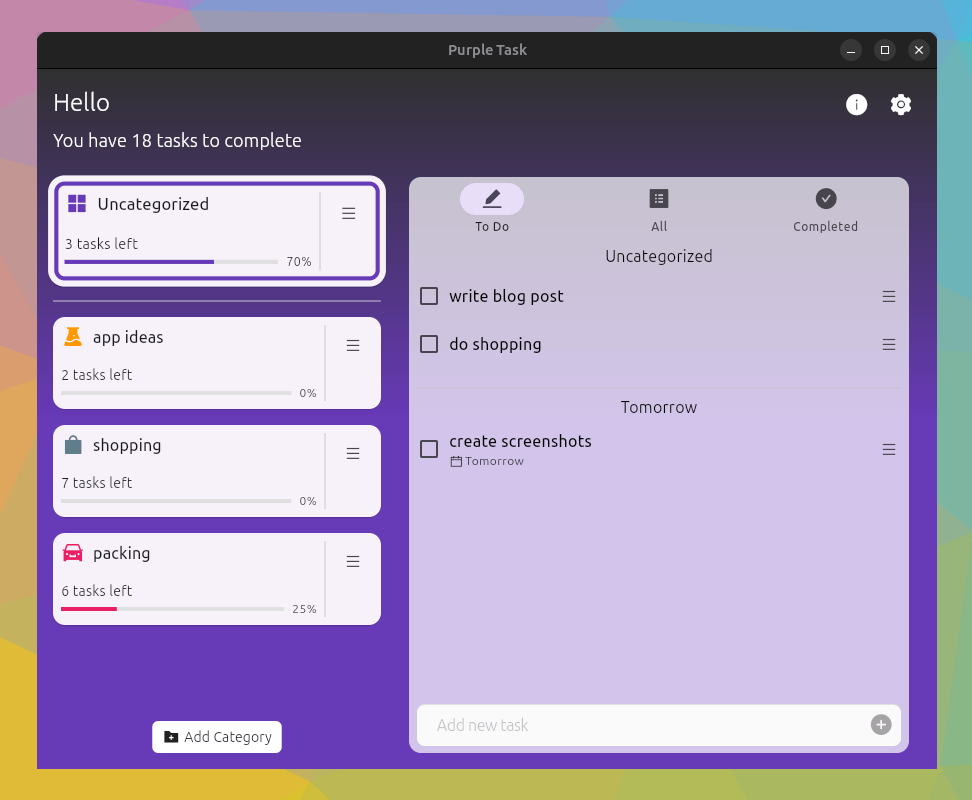 Install Purple Task on Linux | Snap Store