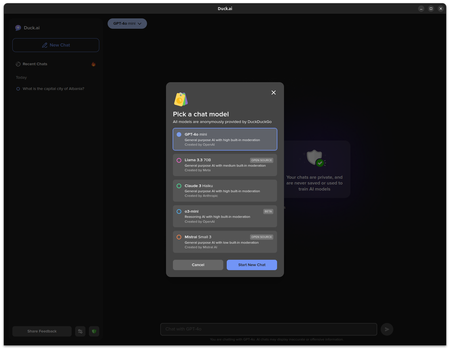 Install Duck.ai on Pop!_OS using the Snap Store | Snapcraft