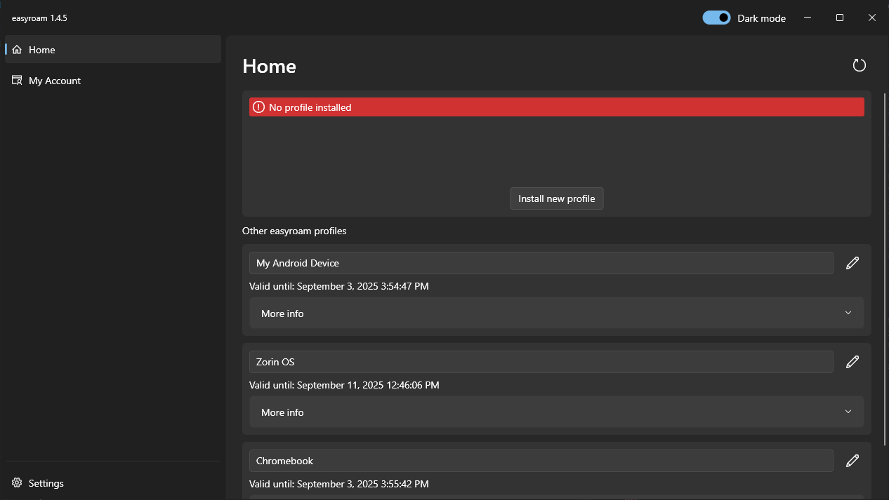 Install easyroam on Arch Linux using the Snap Store | Snapcraft