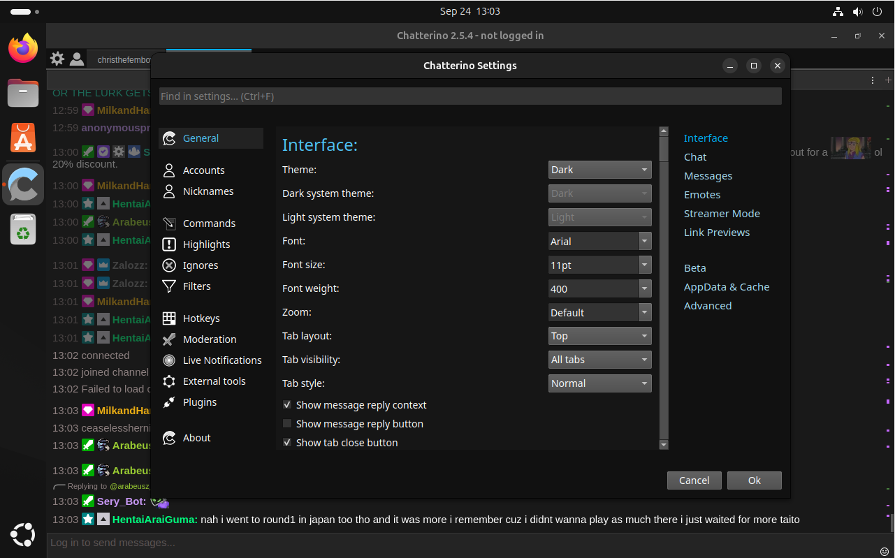Install Chatterino (Unofficial) on Arch Linux using the Snap Store | Snapcraft