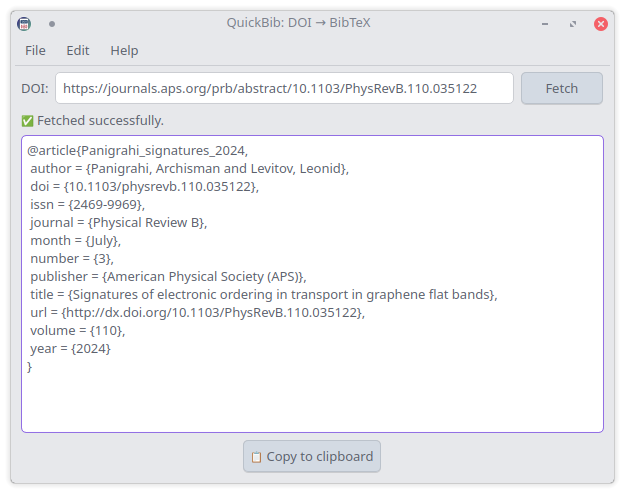 Install QuickBib on Manjaro Linux using the Snap Store | Snapcraft